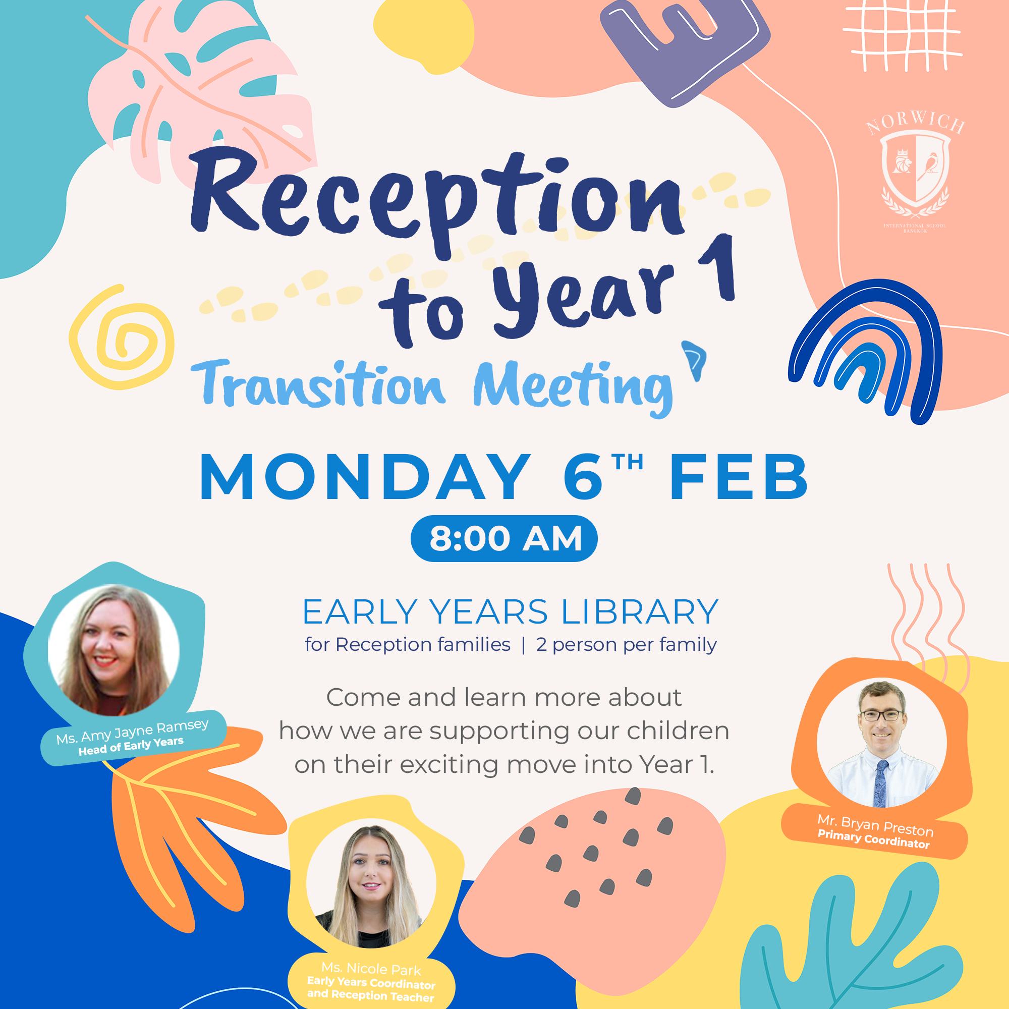 Reception To Year 1 Transition Meeting | Norwich International School ...